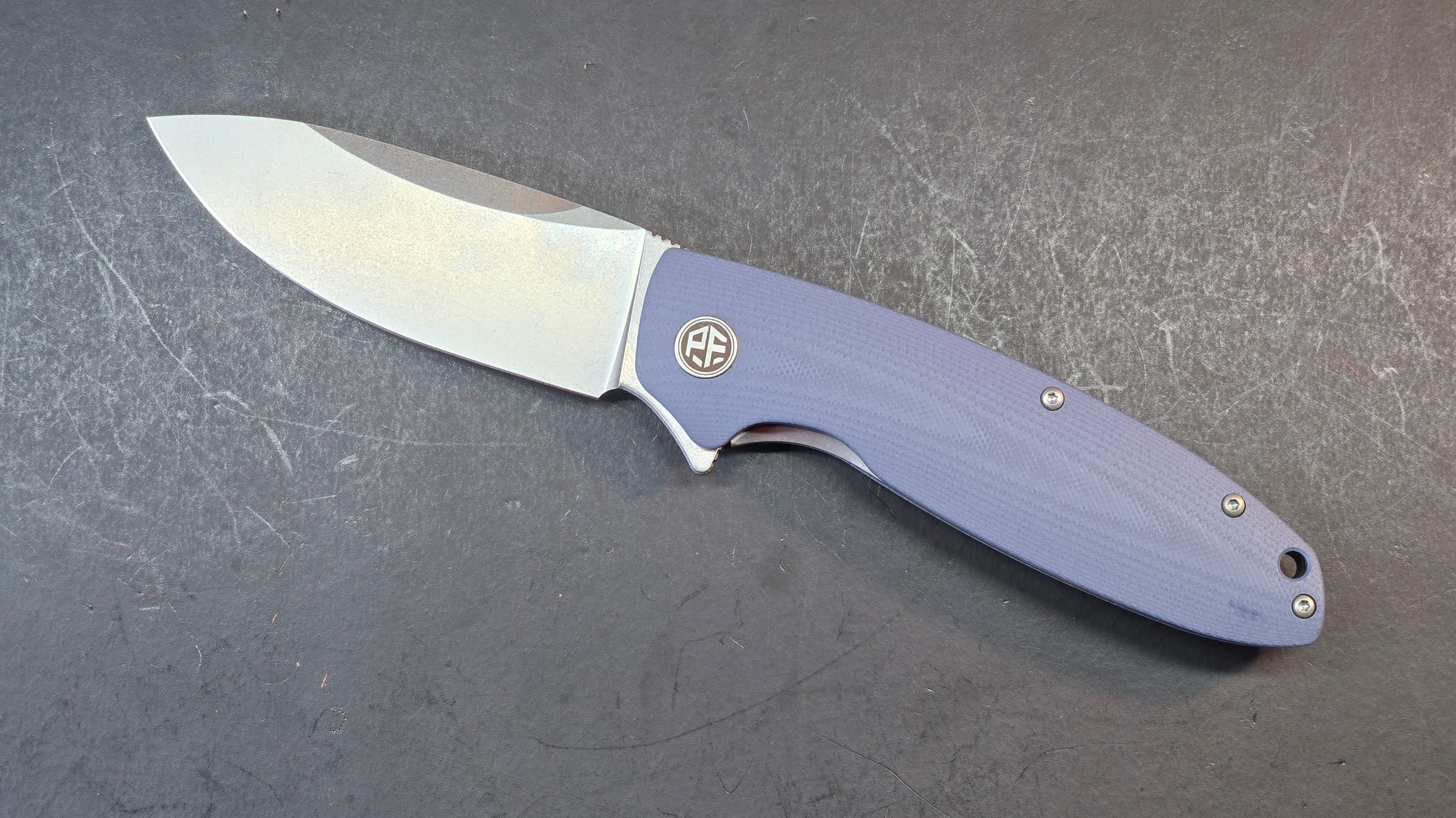 Petrified Fish Terra Folding Knife Blue G10 Handle D2 – TEK