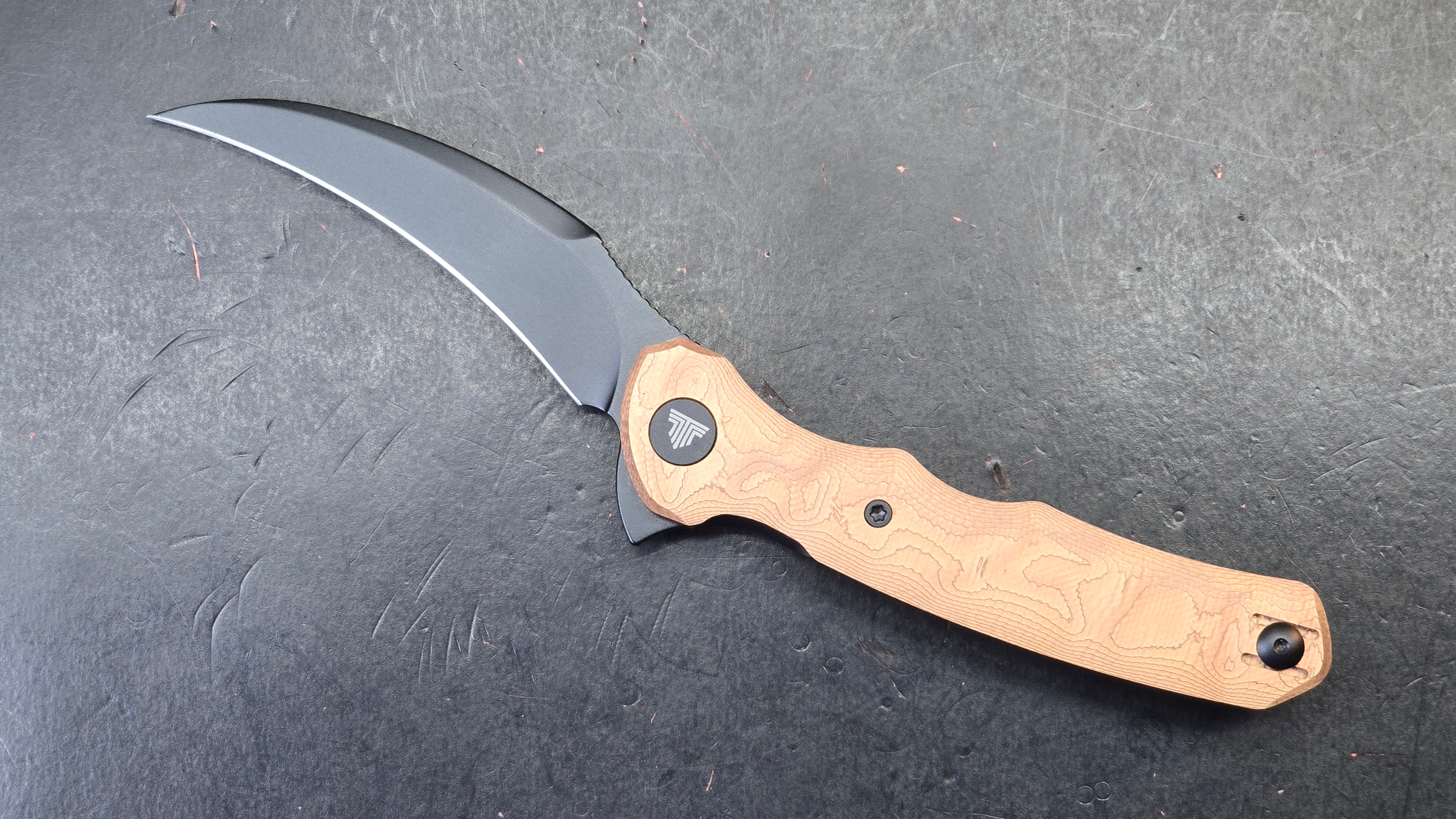 Trivisa Lacerta-CU Folding Knife Copper Foil Handle 14C28N – TEK