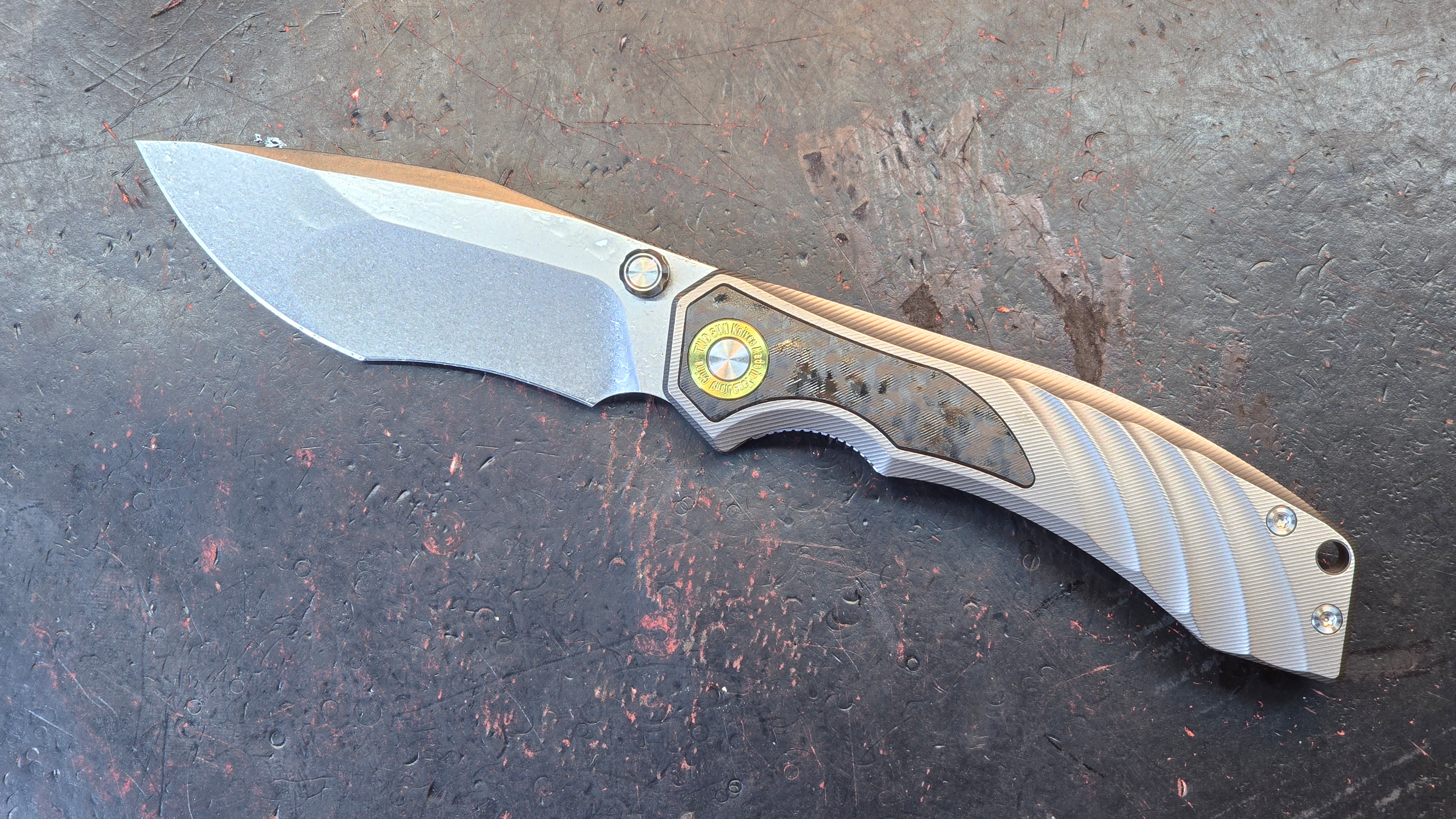 TwoSun TS560 Titanium/CF Handle M390 Blade – TEK